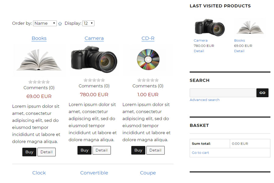 Addon last visited products